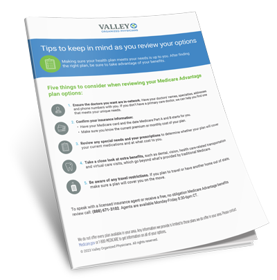 Medicare Planning Checklist | Valley Organized Physicians